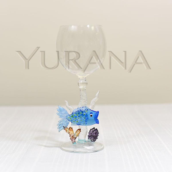 Blue Fish Fairy Tale Wine Glass – Yurana Design