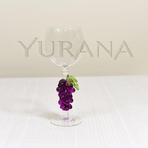 Purple Grape Cluster Wine Glass – Yurana Design