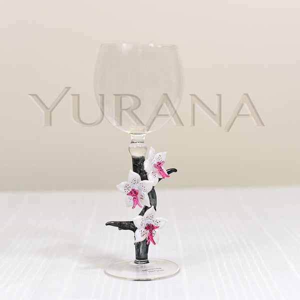 Ornate Orchid Opulence Wine Glass – Yurana Design